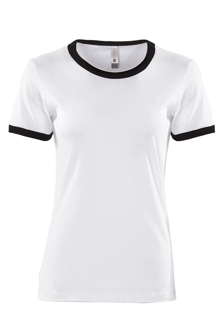 Cotton Ringer Tee - White/Black | 3904 | Next Level Apparel