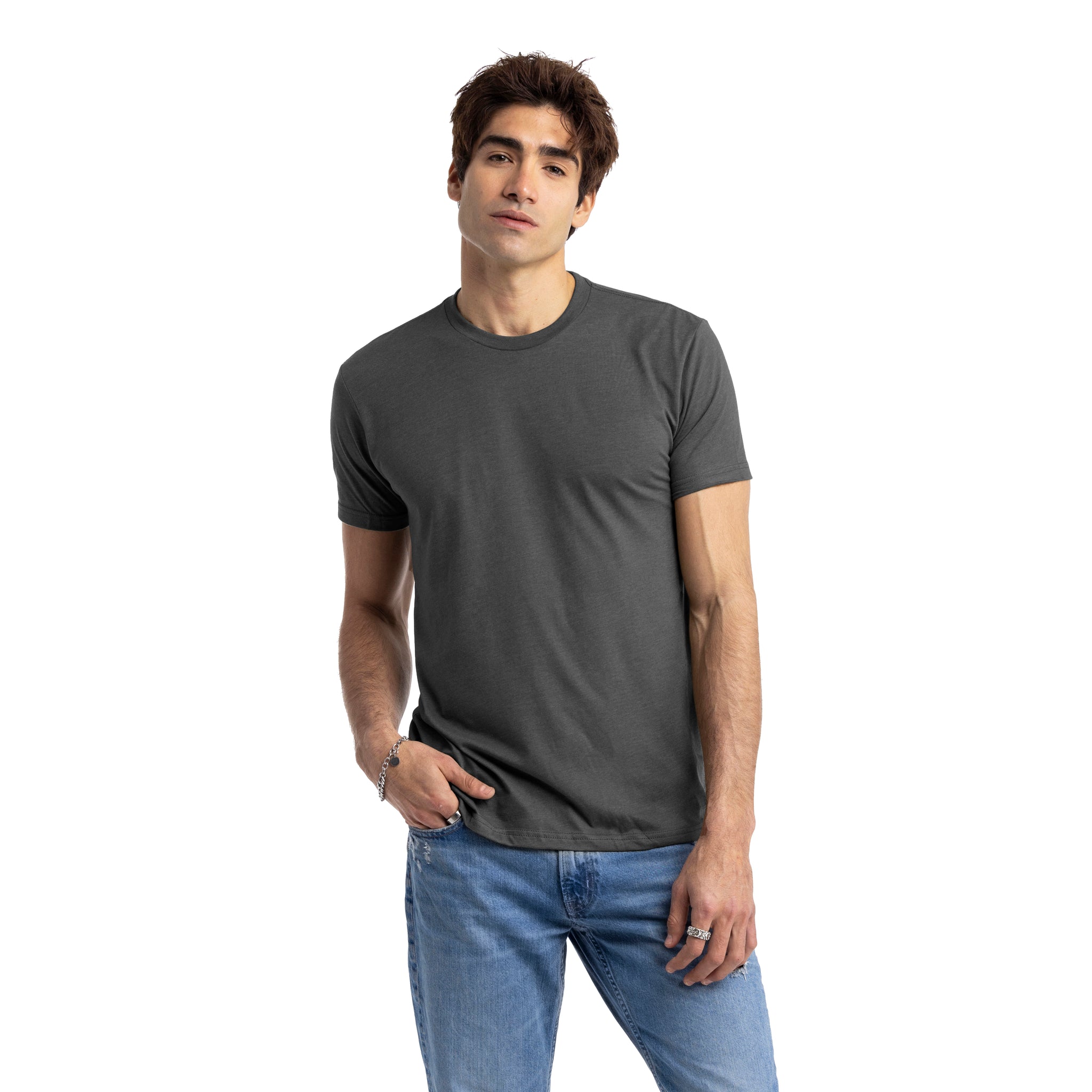 Unisex CVC T-Shirt - Heather Heavy Metal | Next Level Apparel