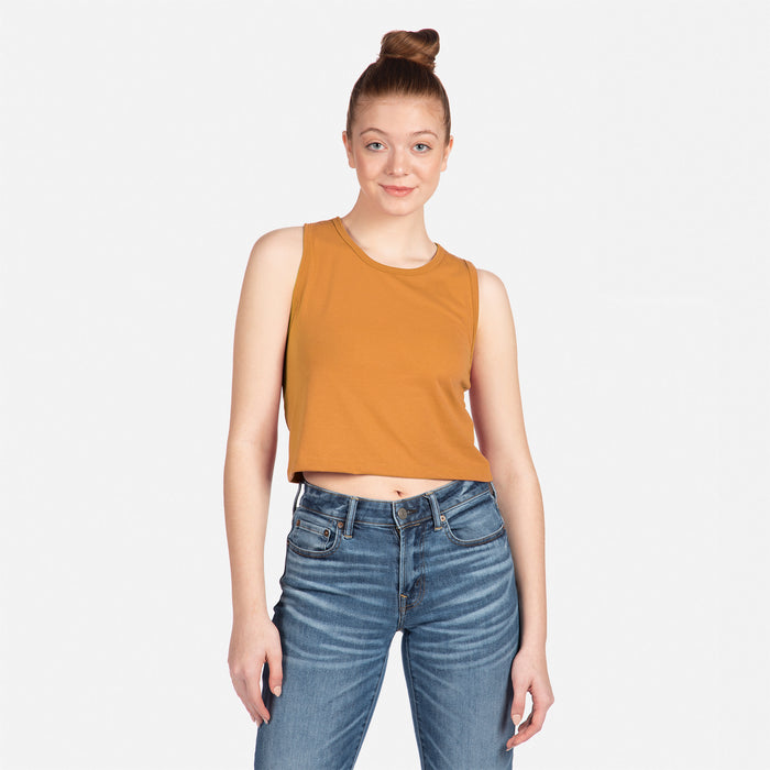 5083 Women's Festival Cropped Tank Antique Gold | Next Level Apparel