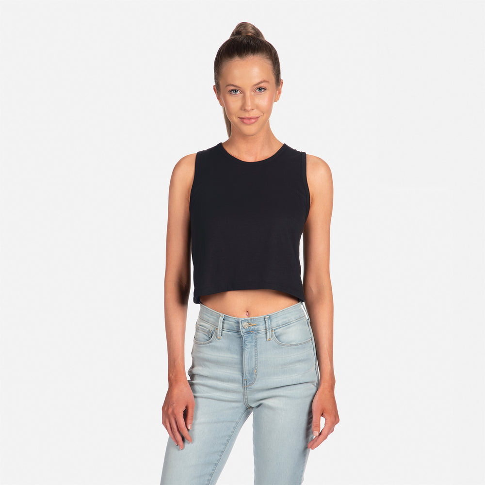 5083 Women's Festival Cropped Tank Black | Next Level Apparel