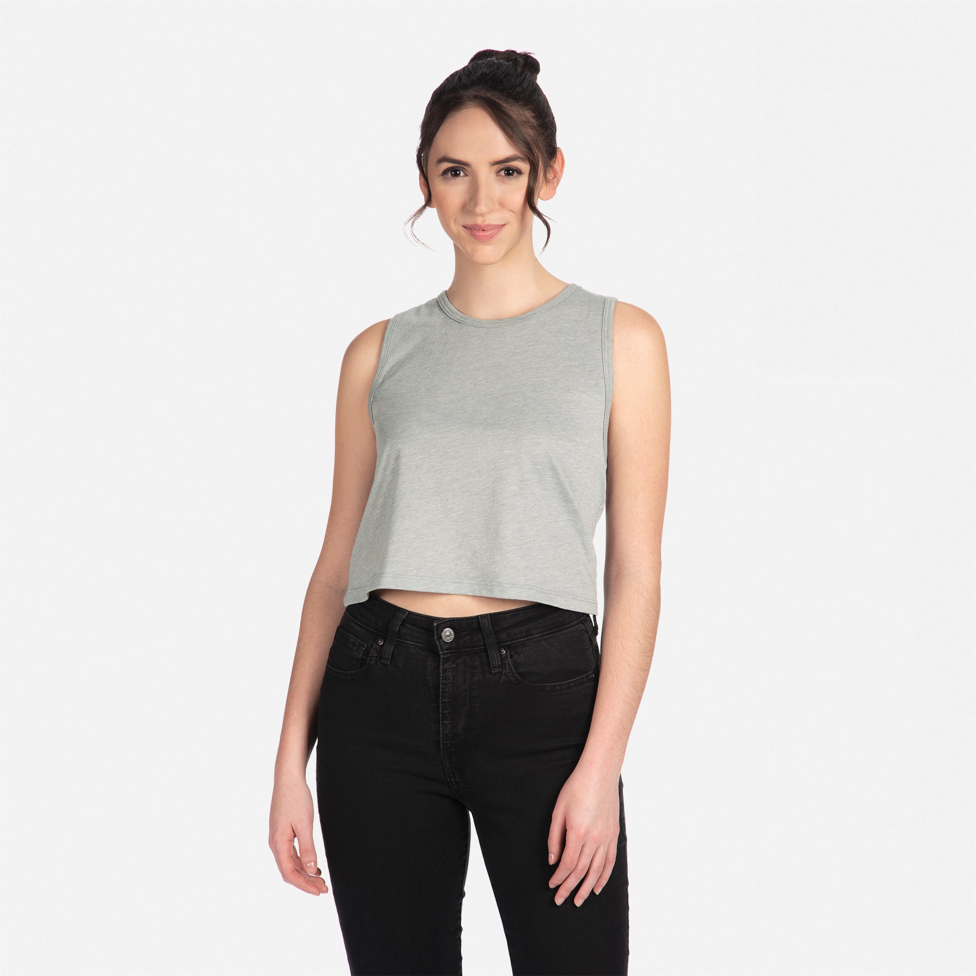 5083 Women's Festival Cropped Tank Heather Gray | Next Level Apparel