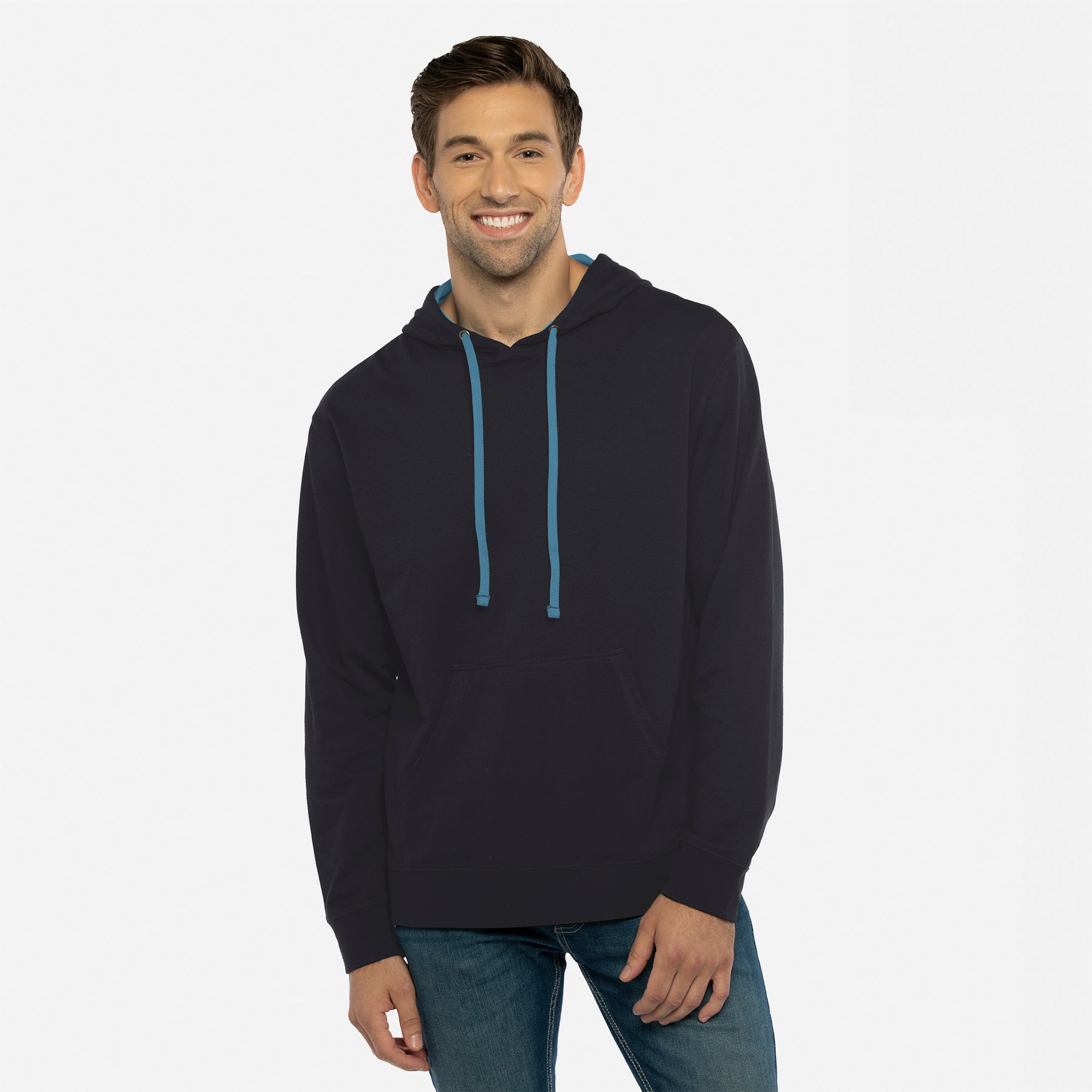 9301 Laguna Hoodie Black / Turquoise | Next Level Apparel