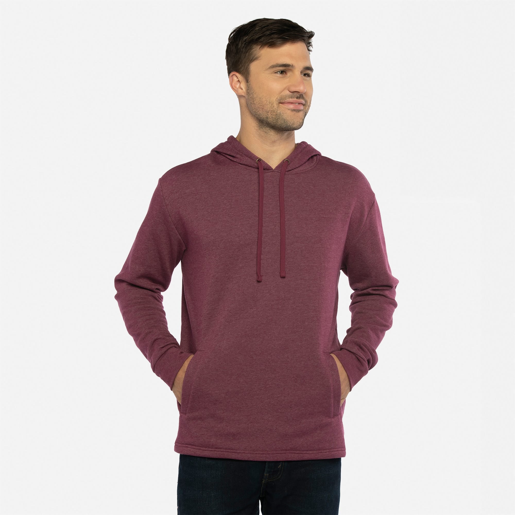 9300 Malibu Welt Pocket Hoodie Heather Maroon | Next Level Apparel