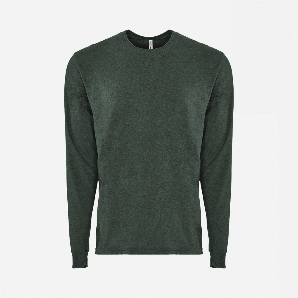 6411 Unisex Sueded Long Sleeve T-Shirt Heather Forest Green | Next ...