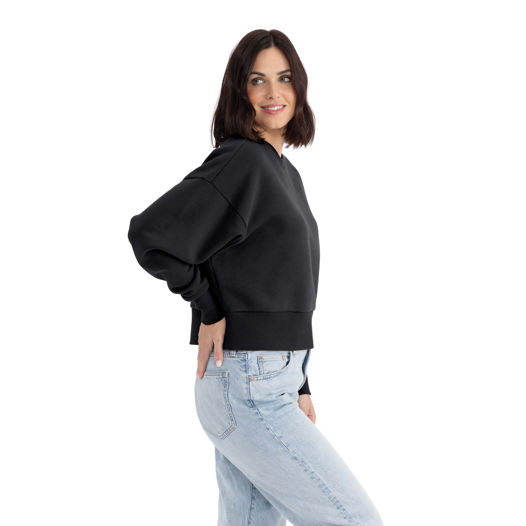 Women's Heavyweight Sweatshirt - Black | 9087 | Next level Apparel