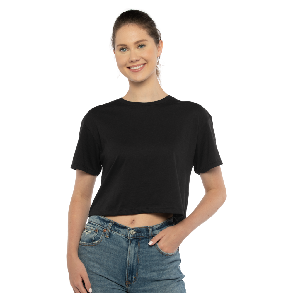 1580 Women's Ideal Crop Tee Black | Next Level Apparel