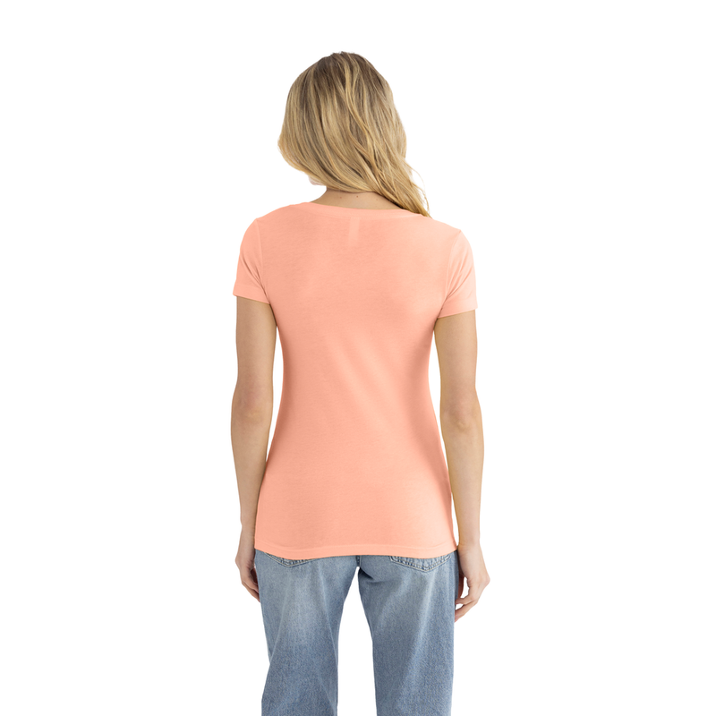 Women's Ideal V Neck T-Shirt - Light Orange | 1540 | NLA