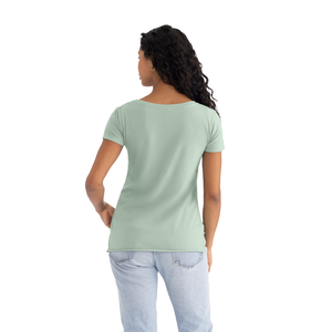 Women's Festival Scoop Neck T-Shirt - Stonewash Green | 5030 | NLA