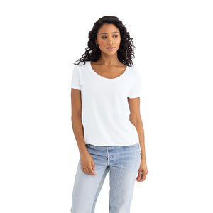 Women's Festival Scoop Neck T-Shirt - White | 5030 | NLA