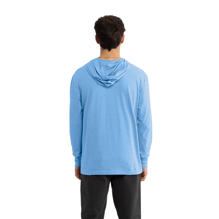 CVC Long Sleeve Hoodie Heather Columbia Blue | Next Level Apparel