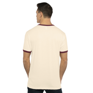 Cotton Ringer Tee - Natural Maroon | 3604 | NLA